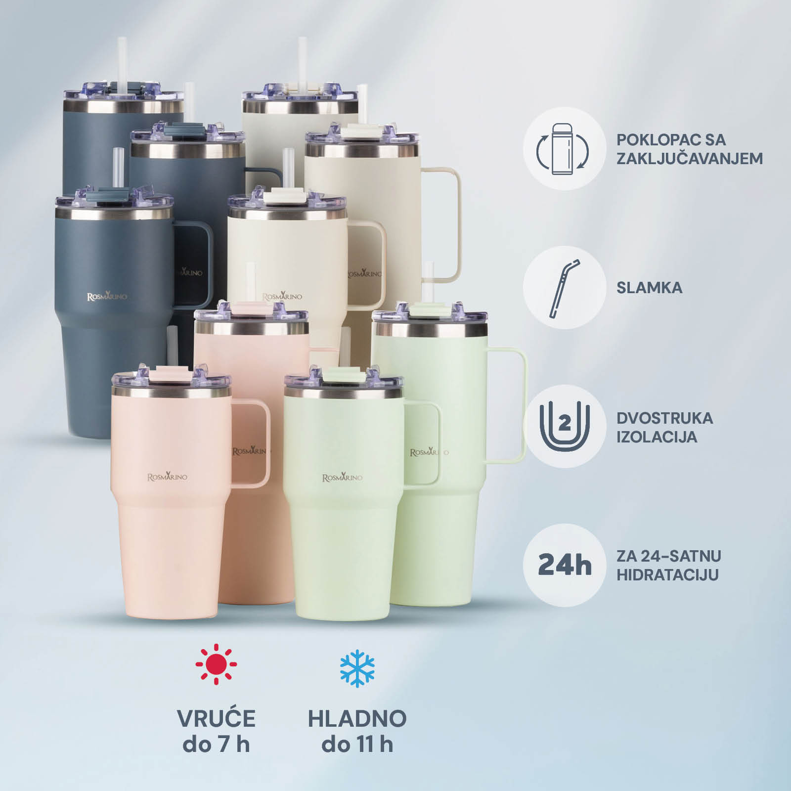Termosica Rosmarino MegaCup 1160 ml, mornarsko-plava - Vitapur