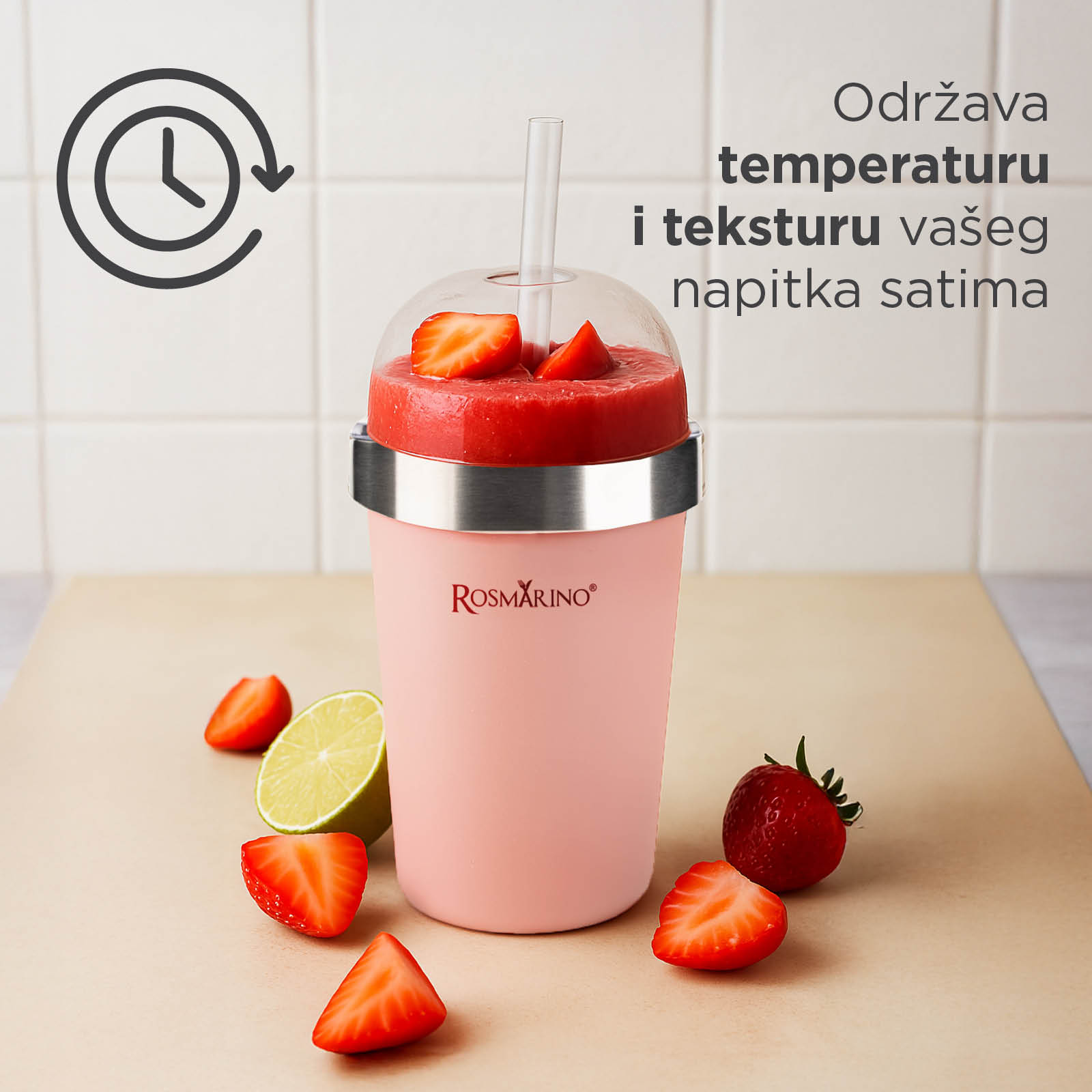 Termo čaša Rosmarino Sip`n`Chill 500 ml – roza - Vitapur