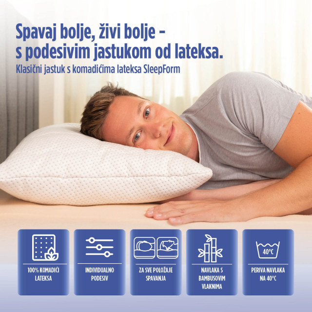 Klasični jastuk s komadićima lateksa Vitapur SleepForm - 50x70 cm - Vitapur